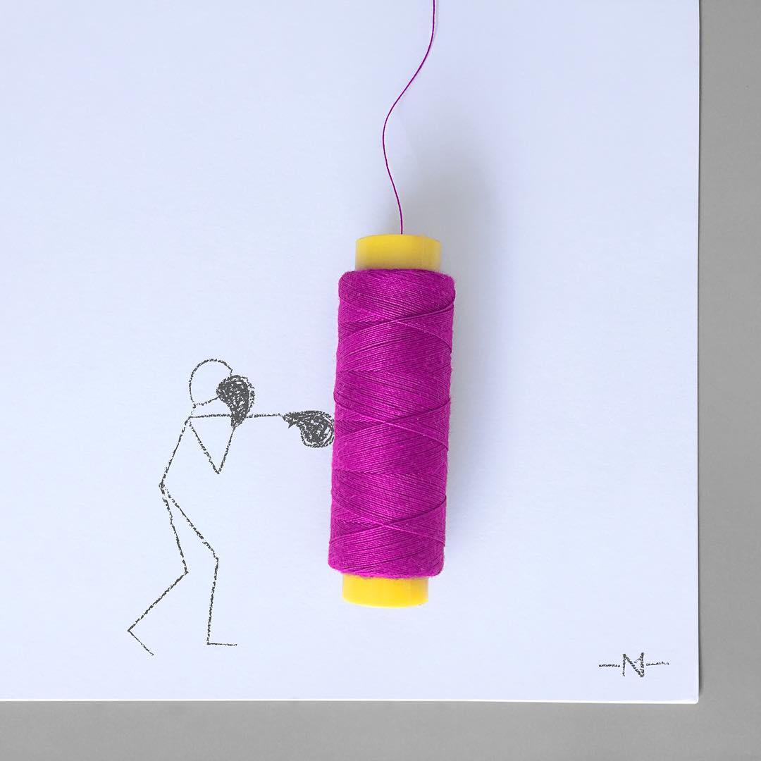 10 Mesmerizing Arts Combining Drawings with Everyday Objects - WOWPARROT